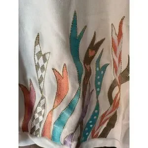 Bob Mackie | Sweaters | Bob Mackie Wearable Art White Embroidered ...